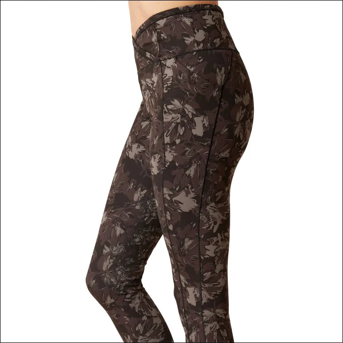 Ariat Womens Eos Etch Half Grip Tights Exploded Black Floral Ariat TRI ...