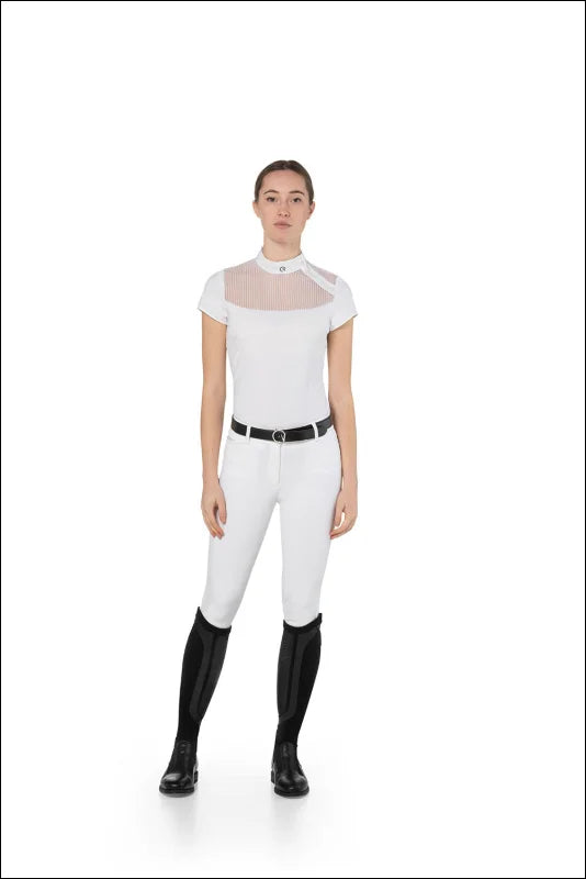 Ego7 Womens Nina Short Sleeves Top - White - EGO7 - TRI Equestrian NI