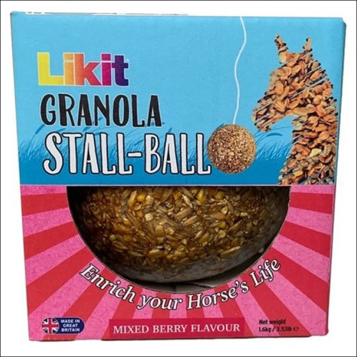 Likit Granola Stall Ball Mixed Berry 1.6kg - Likit - TRI Equestrian NI