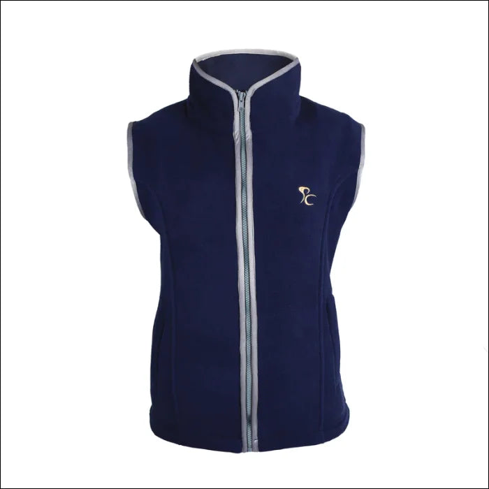 PC Racewear Paddock Fleece Gilet with Grey Trim - Navy - Pc Racewear ...